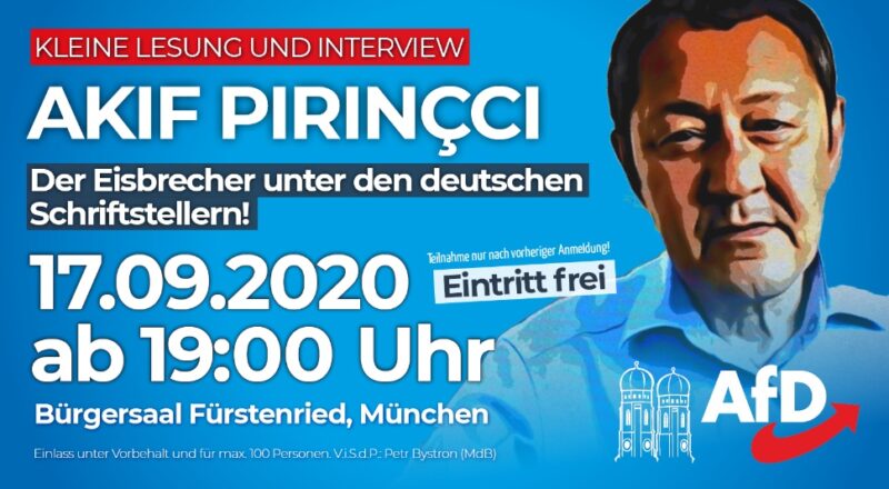 AKIF PIRINCCI - Lesung und Interview am 17.09.2020 bei AfD München ...